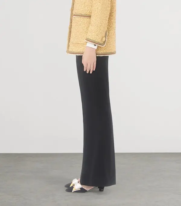 Valentino Garavani Virgin Wool Flared Trousers - Black