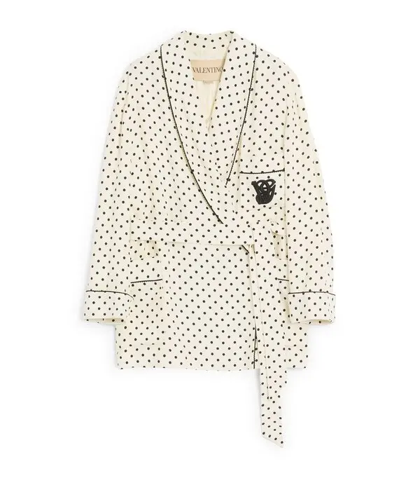 Valentino Garavani Embroidered Polka Dot Robe - Ivory