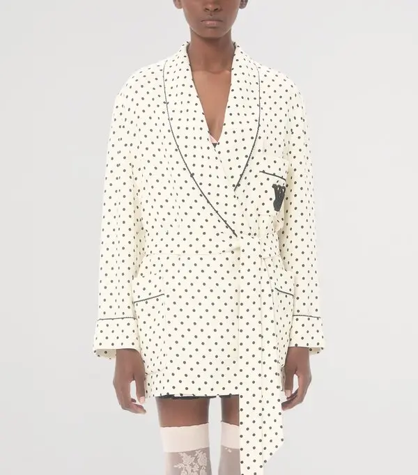 Valentino Garavani Embroidered Polka Dot Robe