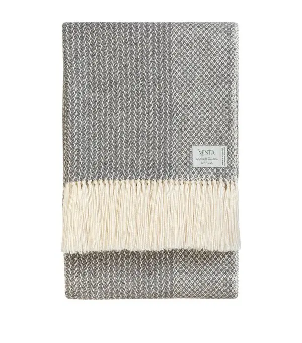 ARAMINTA CAMPBELL Large Alpaca-blend Woodland Throw - Grey