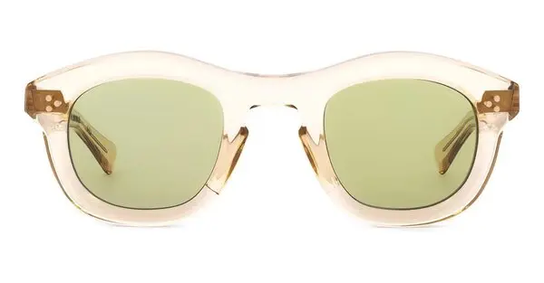 MAX PITTION Full Rim Sunglasses With Green Lens - Beige