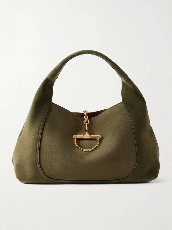 Gucci Softbit Suede Tote - Green