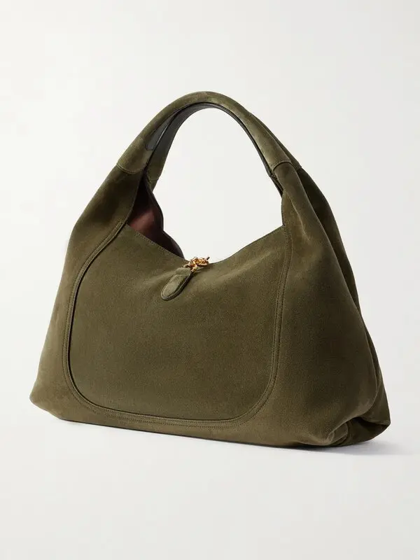 Gucci Softbit Suede Tote - Green