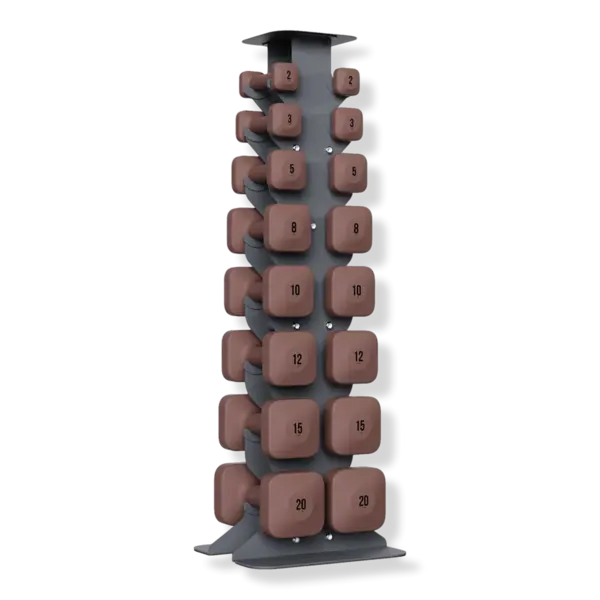 WeGym Safegrip Dumbbells Full Set With Rack - Rose