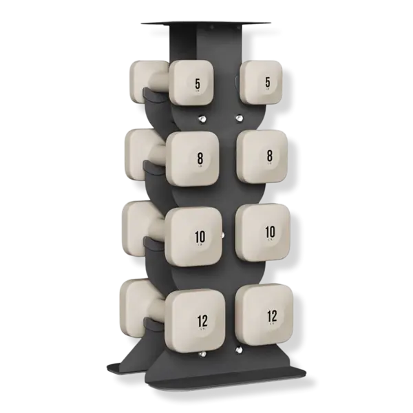 WeGym Safegrip Dumbbells Middle Set With Dark Rack - Sandstone