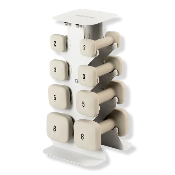 WeGym Safegrip Dumbbells Lower Set With Light Rack - Sandstone