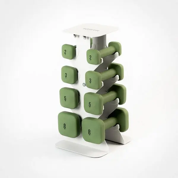 WEGYM Safegrip Dumbbells Lower Set With Light Rack - Forest