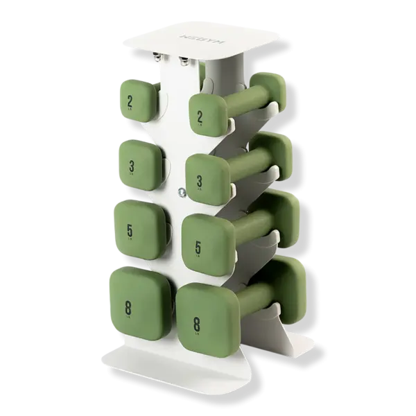 WeGym Safegrip Dumbbells Lower Set With Light Rack - Forest