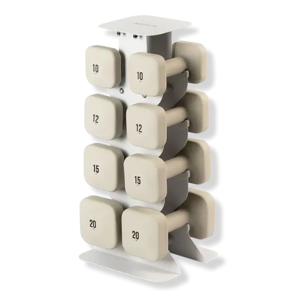 WeGym Safegrip Dumbbells Upper Set With Light Rack - Sandstone