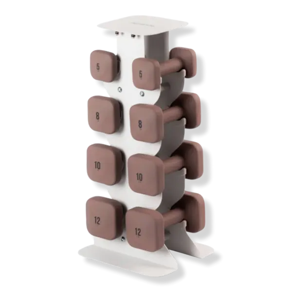 WeGym Safegrip Dumbbells Middle Set With Light Rack - Rose