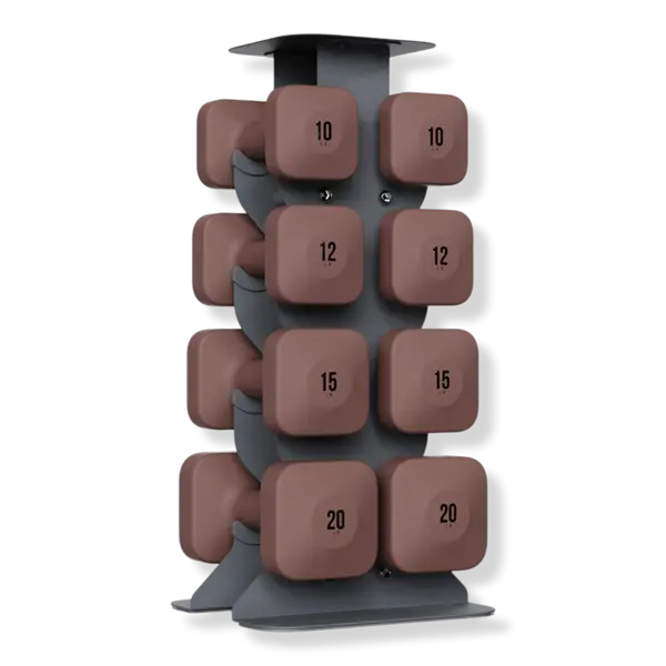WeGym Safegrip Dumbbells Upper Set With Dark Rack - Rose