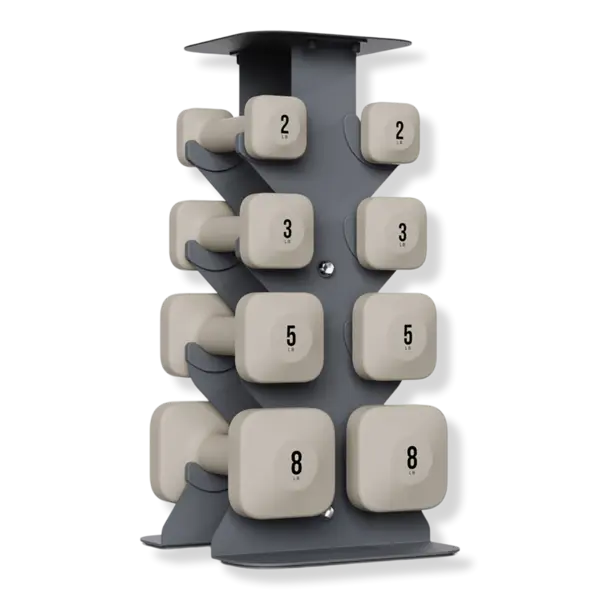 WeGym Safegrip Dumbbells Lower Set With Rack - Sandstone