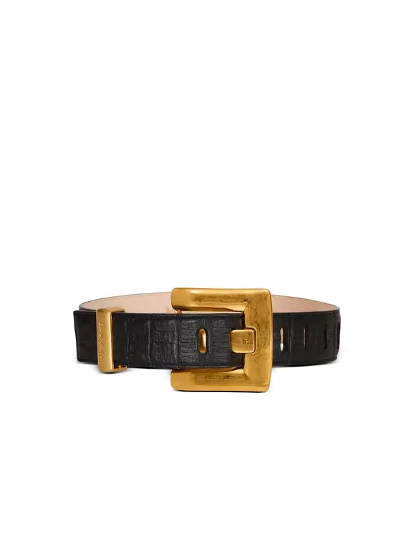 Balmain Anthem Embossed Belt - Black