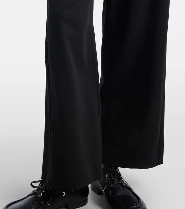 Max Mara Argenta Virgin Wool Crepe Wide-leg Pants - Black