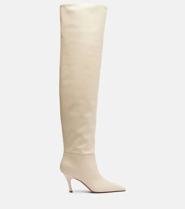 Amina Muaddi Jamie 80 Leather Over-the-knee Boots