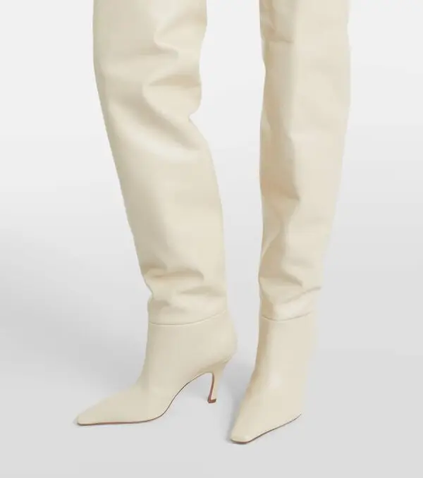 Amina Muaddi Jamie 80 Leather Over-the-knee Boots