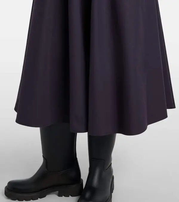 Moncler Cotton-blend Jersey Midi Skirt