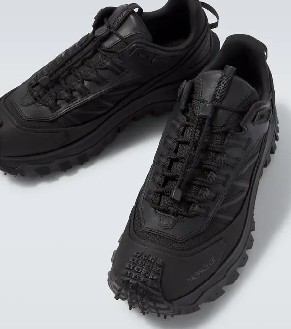 Moncler Trailgrip Gtx Leather-trimmed Sneakers - Black