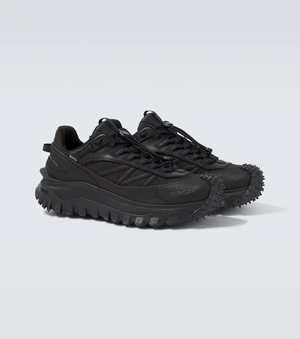 Moncler Trailgrip Gtx Leather-trimmed Sneakers - Black