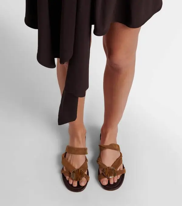 Christopher Esber Doma Embellished Suede Sandals