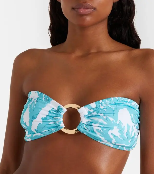 ALEXANDRA MIRO Carlotta Printed Bandeau Bikini Top