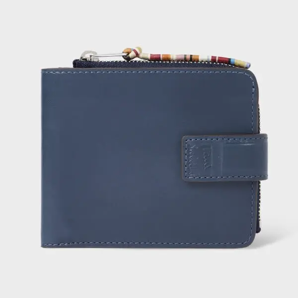 Paul Smith Leather Billfold And Coin Wallet - Blue
