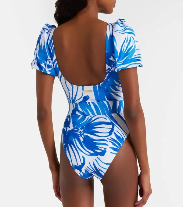 ALEXANDRA MIRO Jeanie Floral Belted Swimsuit - Blue