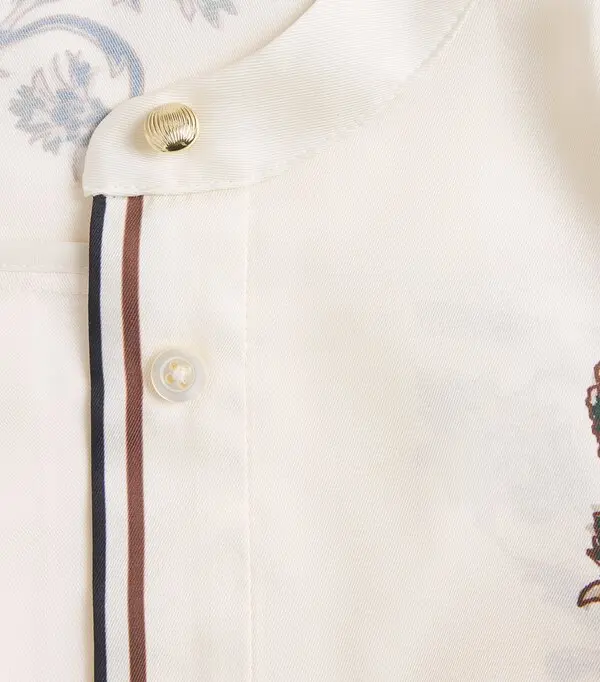 Veronica Beard Twill Floral Print Blouse
