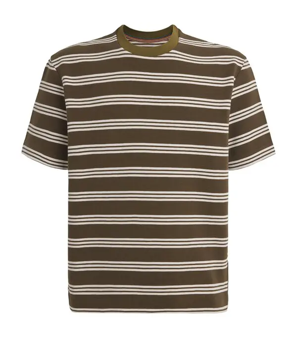 Paul Smith Cotton-blend Textured Stripe T-shirt