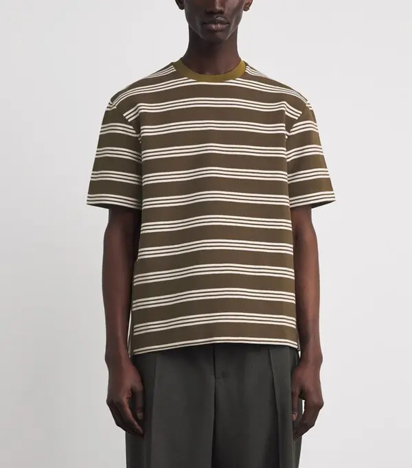 Paul Smith Cotton-blend Textured Stripe T-shirt