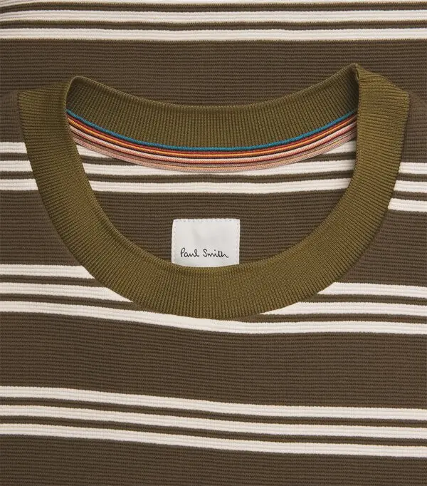 Paul Smith Cotton-blend Textured Stripe T-shirt