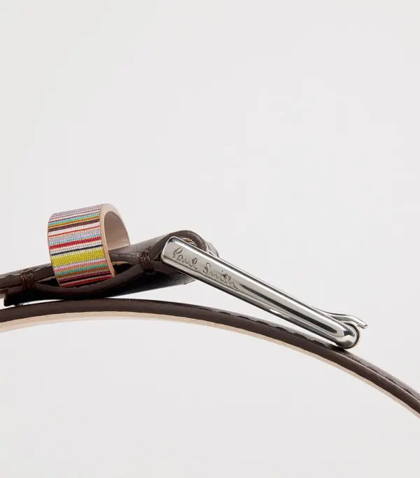 Paul Smith Leather Belt With Stripe Loop