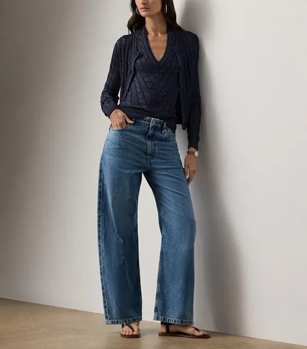 Ralph Lauren Silk Cable-knit Cropped Cardigan