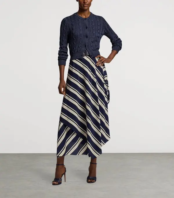 Ralph Lauren Silk Cable-knit Cropped Cardigan