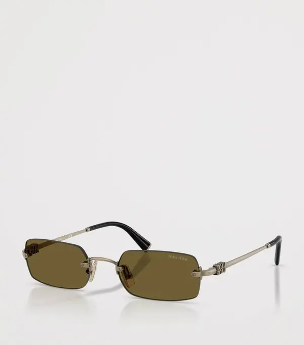 Miu Miu Metal Rectangular Sunglasses