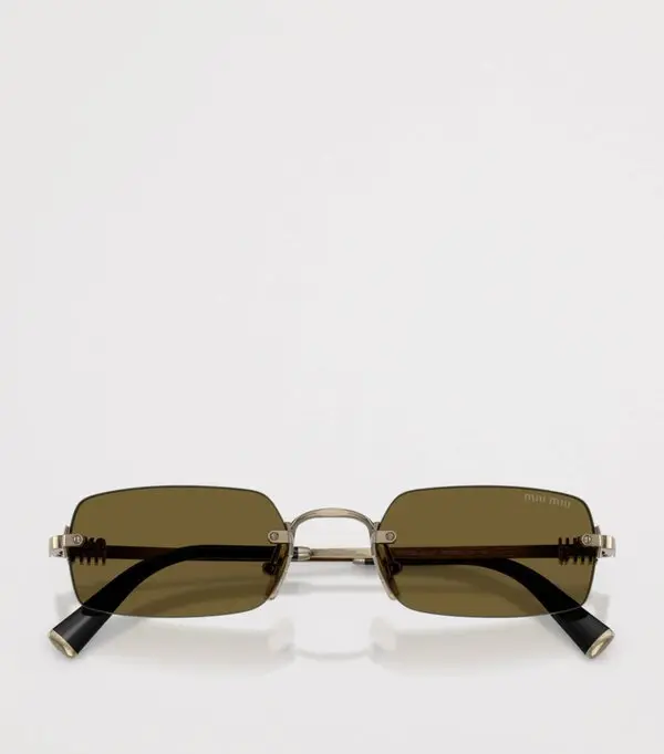 Miu Miu Metal Rectangular Sunglasses