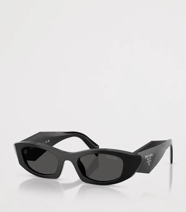 Prada Acetate Oval Sunglasses - Black