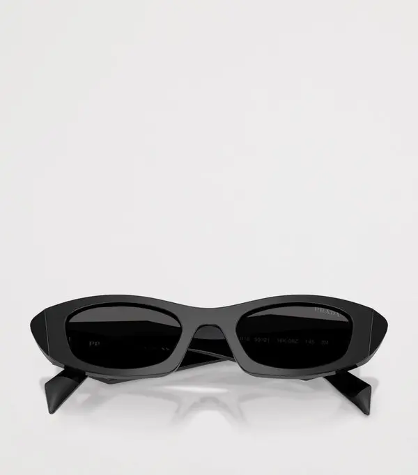 Prada Acetate Oval Sunglasses - Black
