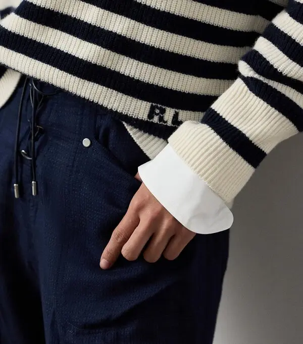 Ralph Lauren Cashmere Striped Polo Sweater