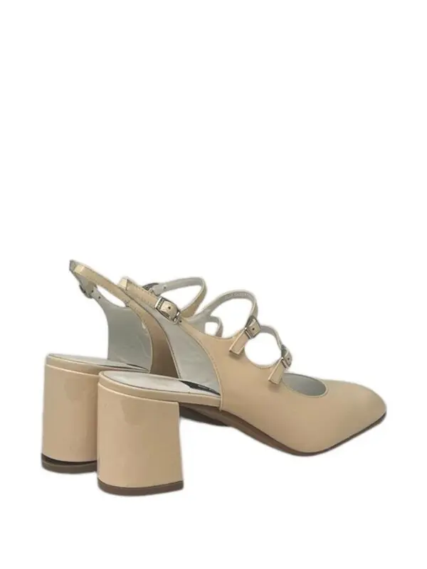 CAREL Patent Leather Slingback Pumps - Beige