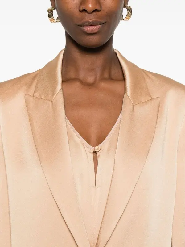 FORTE_FORTE Single-breasted Blazer Jacket - Beige