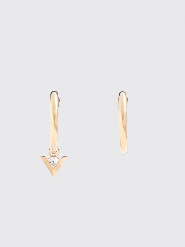 Valentino Garavani Arrow Hoop Earrings With Crystal Embellishment - Gold