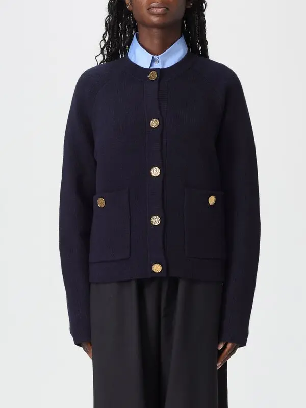 TOTEME Cardigan With Gold Button Detail - Blue