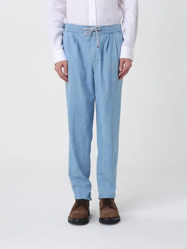 Brunello Cucinelli Drawstring Tailored Trousers - Gnawed Blue