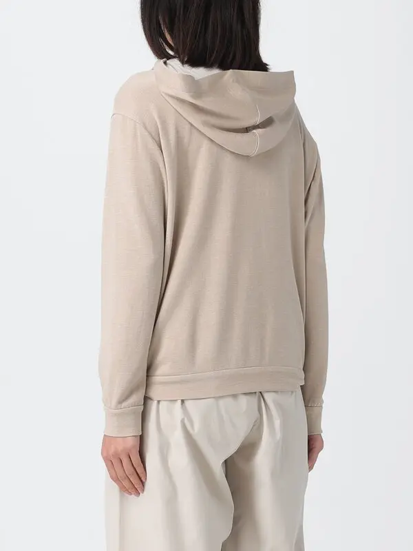 Brunello Cucinelli Full Zip Hooded Sweatshirt - Beige