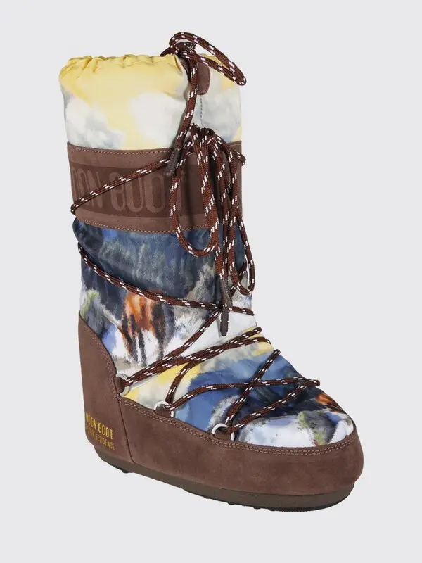 Moon Boot Printed Lace-up Boots - Cocoa