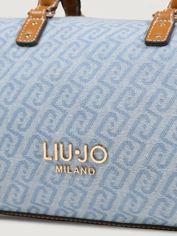 Liu Jo Monogrammed Barrel Bag - Gnawed Blue