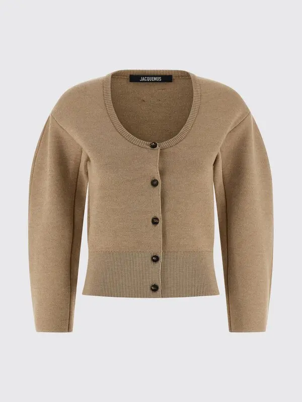 Jacquemus Ribbed Hem Cardigan - Beige