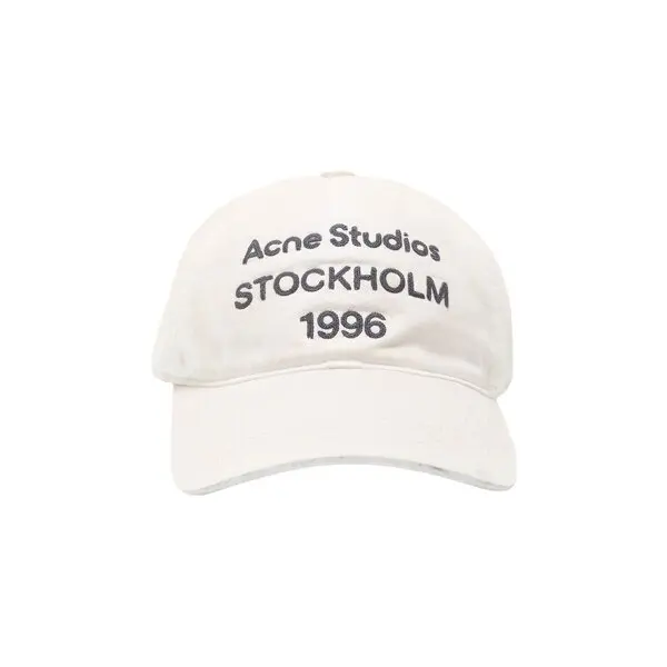 Acne Studios Logo Baseball Cap - White