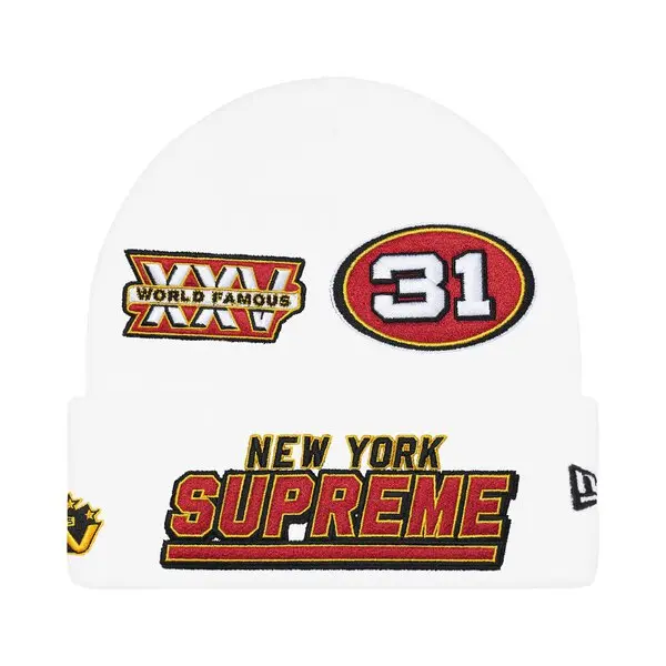 Supreme New Era Football Beanie - White